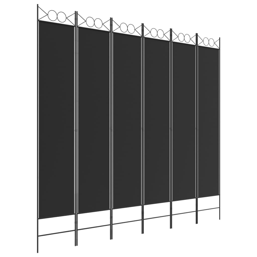 vidaXL 6-Panel Room Divider Black 94.5"x86.6" Fabric - Walmart.com