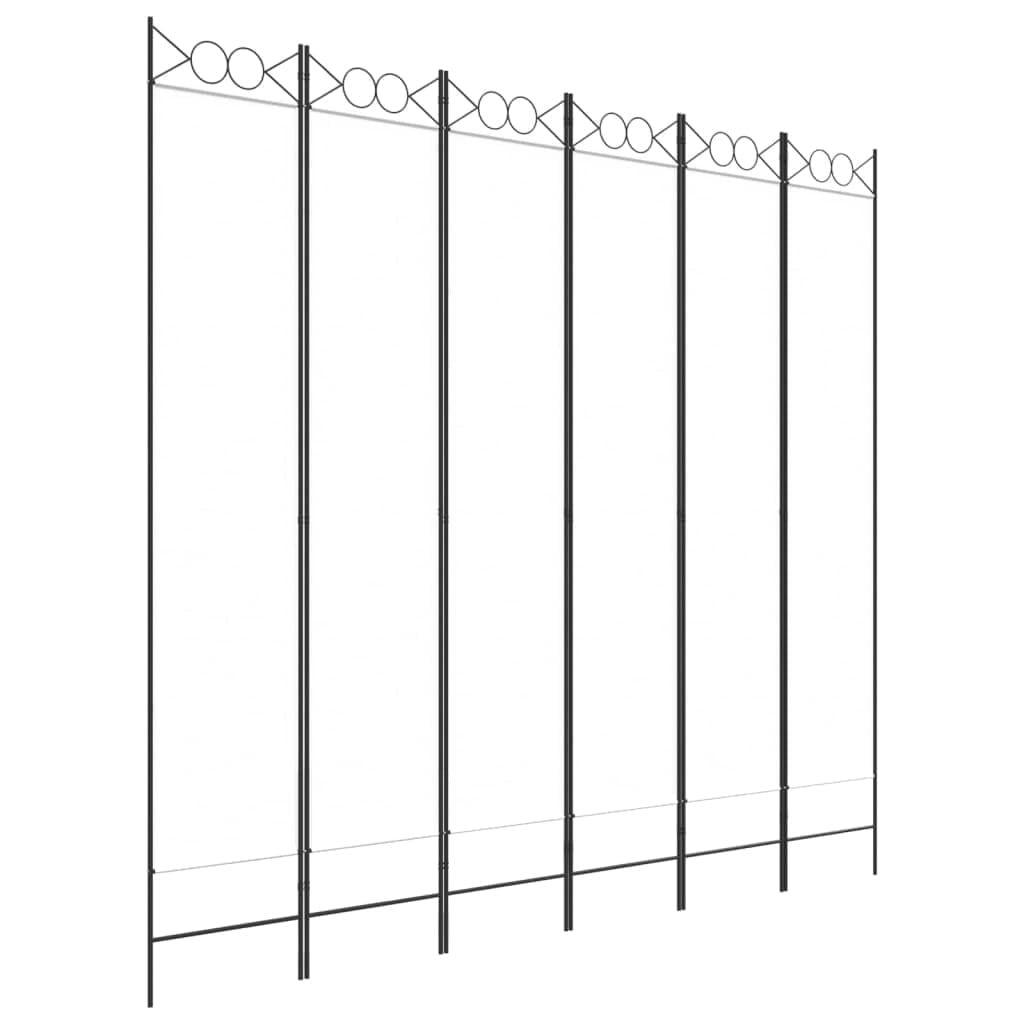 vidaXL 6-Panel Room Divider White 94.5"x86.6" Fabric - Walmart.com