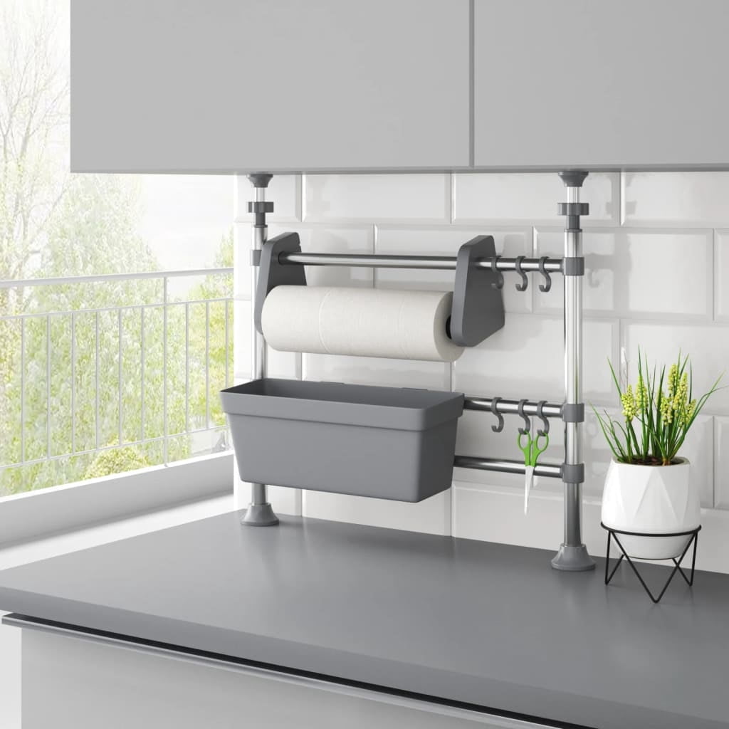 vidaXL Adjustable Kitchen Organizer Aluminum - Walmart Business Supplies