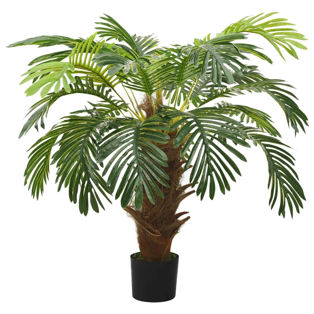 vidaXL Artificial Tree Cycas Lifelike Tropical Palm Tree with Pot 35.4 ...