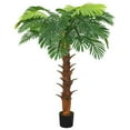 vidaXL Tall Faux Indoor Cycas Palm Tree, Lifelike Artificial Plant with ...