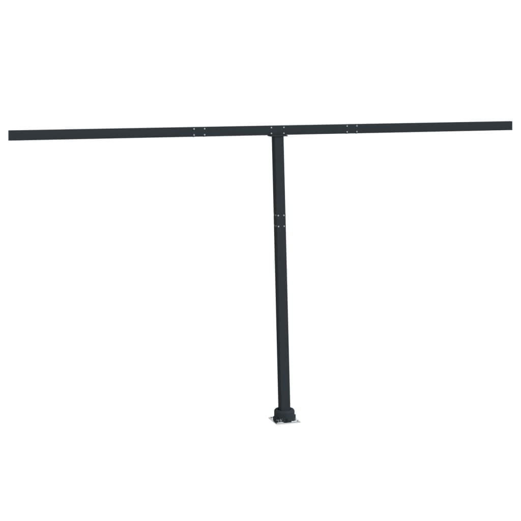 vidaXL Awning Post Set Outdoor Patio Metal Sun Shade Pole Support ...