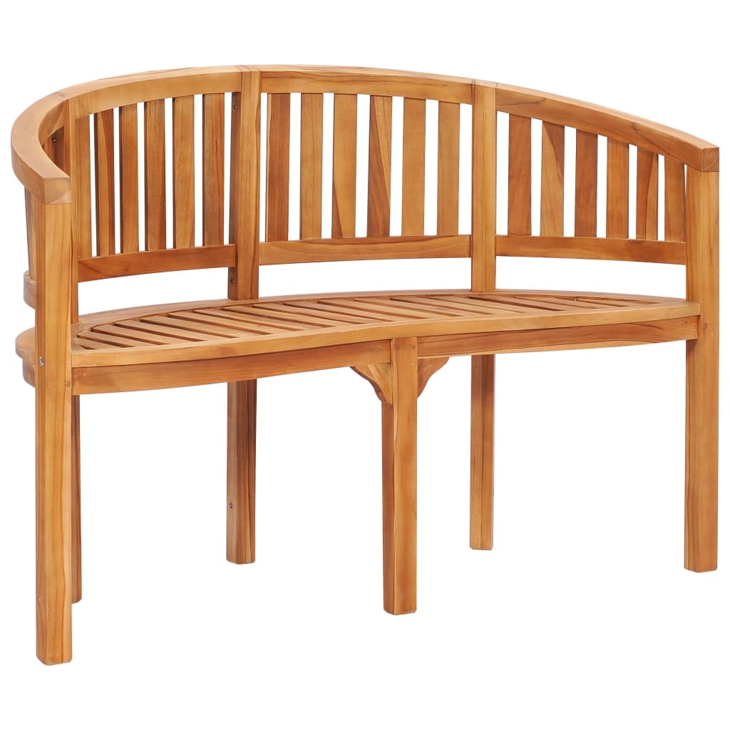 vidaXL Banana Bench Outdoor Patio Banana Bench with Armrest Solid Wood ...