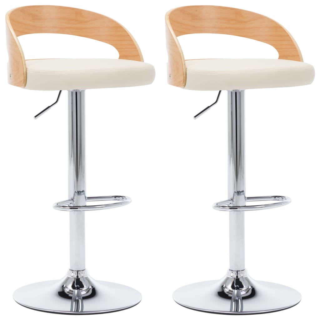 vidaXL Bar Stools Counter Chair with Footrest for Dining Room 2 Pcs ...