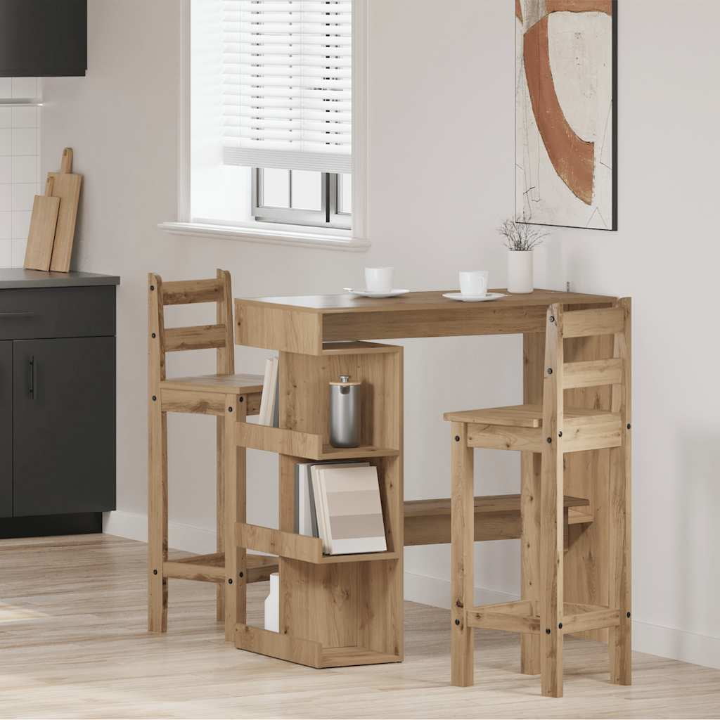vidaXL Bar Table Artisan oak Engineered wood Medium Bar Table - Walmart.com
