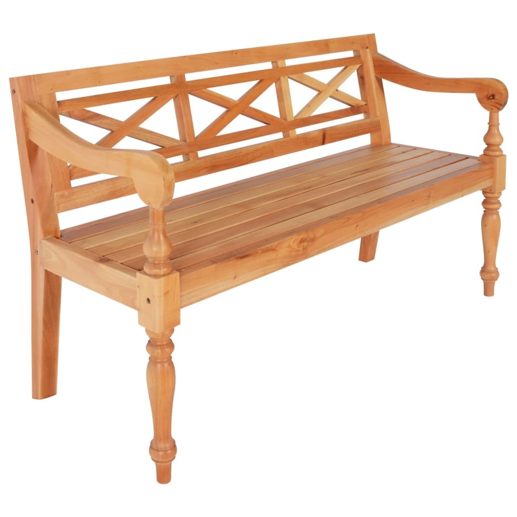 vidaXL Batavia Bench 53.5" Solid Mahogany Wood Light Brown - Walmart.com