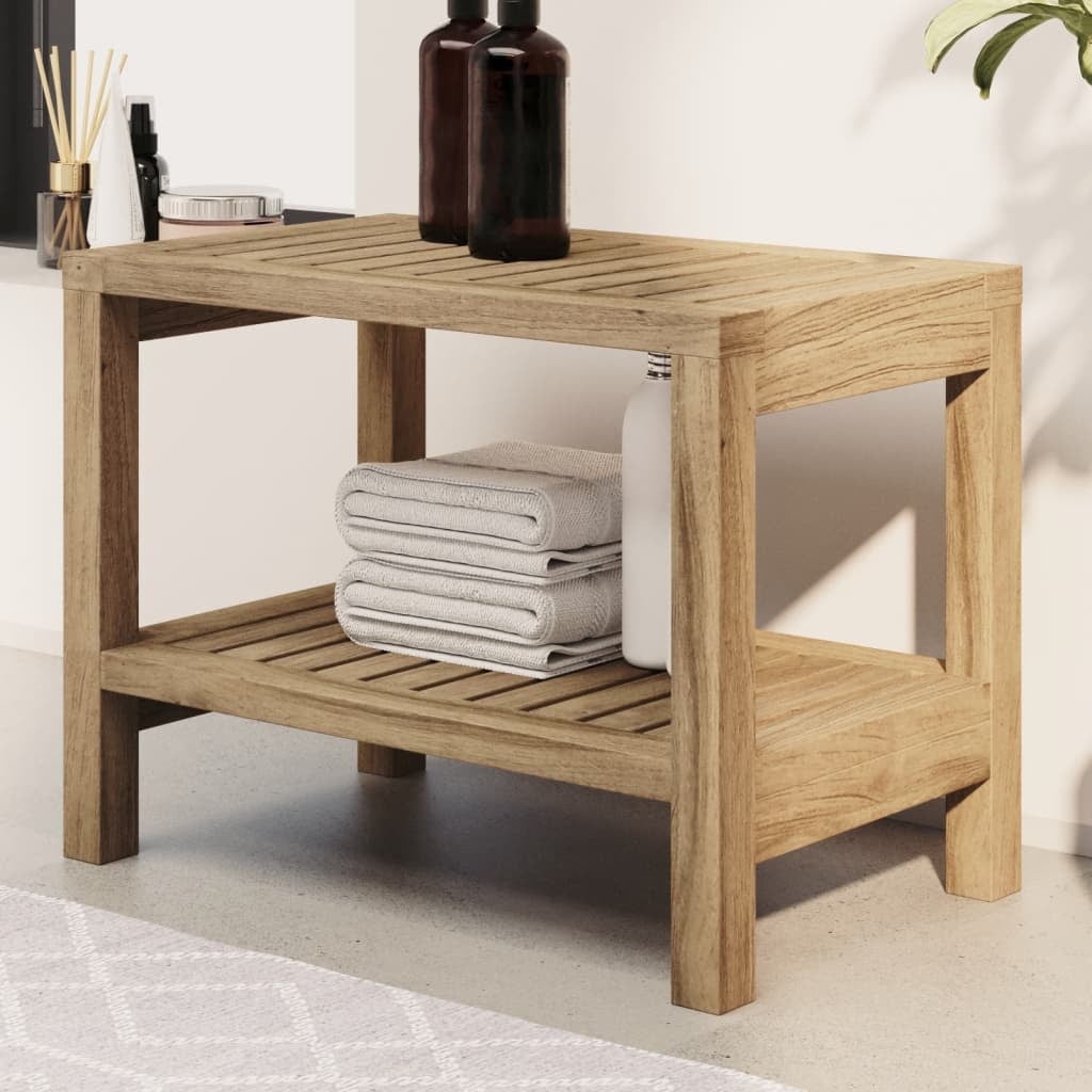 vidaXL Bathroom Side Table 23.6"x11.8"x17.7" Solid Wood Teak - Walmart.com