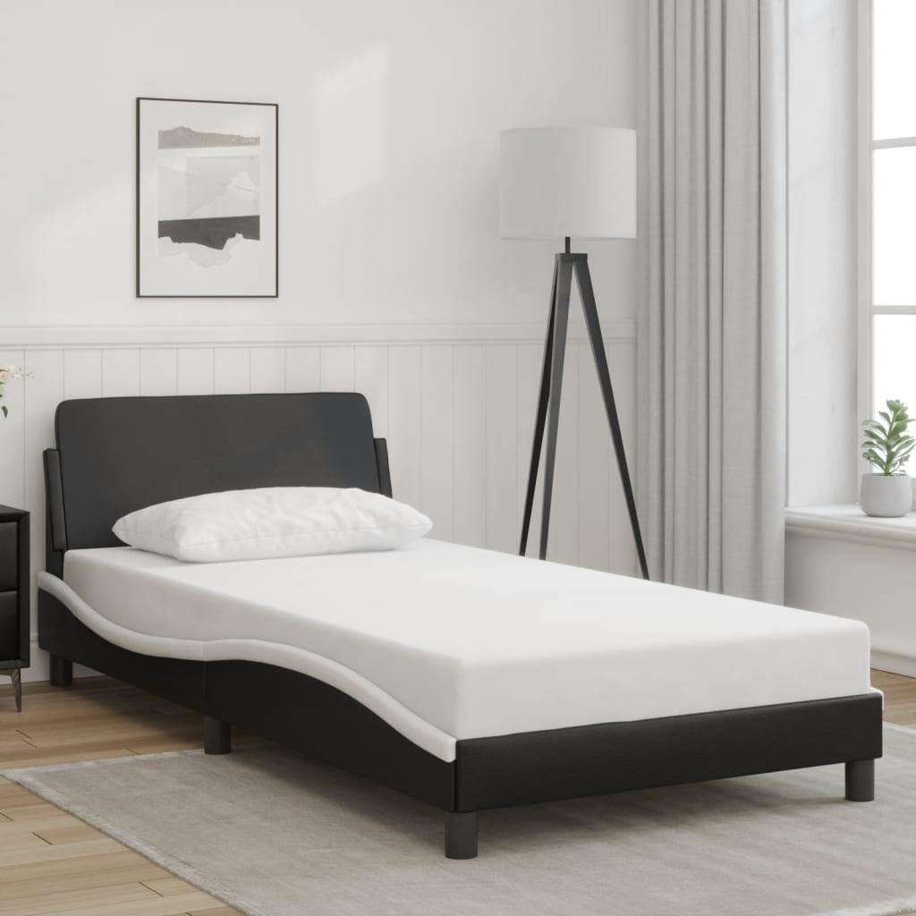 vidaXL Bed Frame with Headboard Base Platform Bedroom Furniture Faux ...