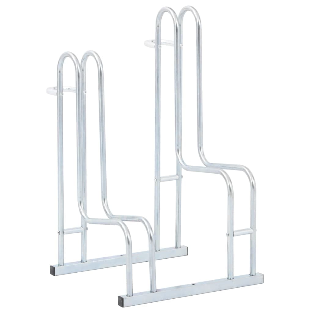 vidaXL Bicycle Stand for 2 Bikes Floor Freestanding Galvanized Steel ...