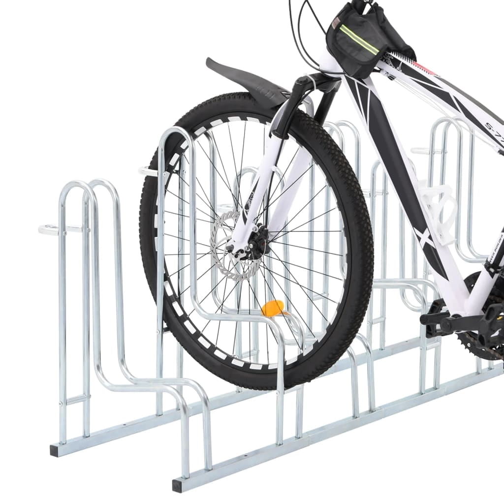 vidaXL Bicycle Stand for 6 Bikes Floor Freestanding Galvanized Steel ...