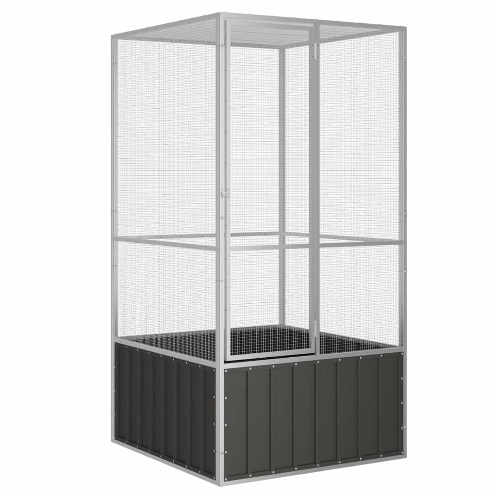 vidaXL Bird Cage Outdoor Bird Aviary Budgie Cage for Yard Galvanized ...