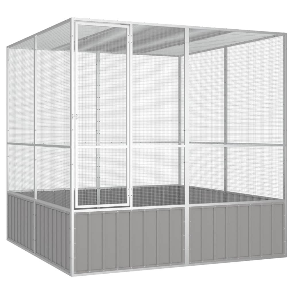 vidaXL Extra Large Outdoor Bird Cage, Tall Flight Metal Aviary ...