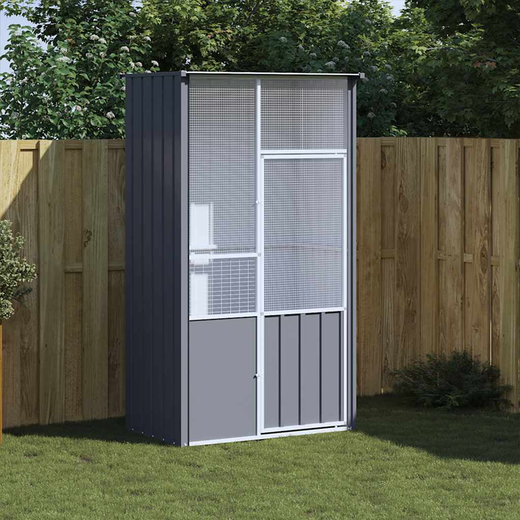 vidaXL Bird Cage Anthracite 45.3"x30.7"x78.7" Galvanized Steel ...