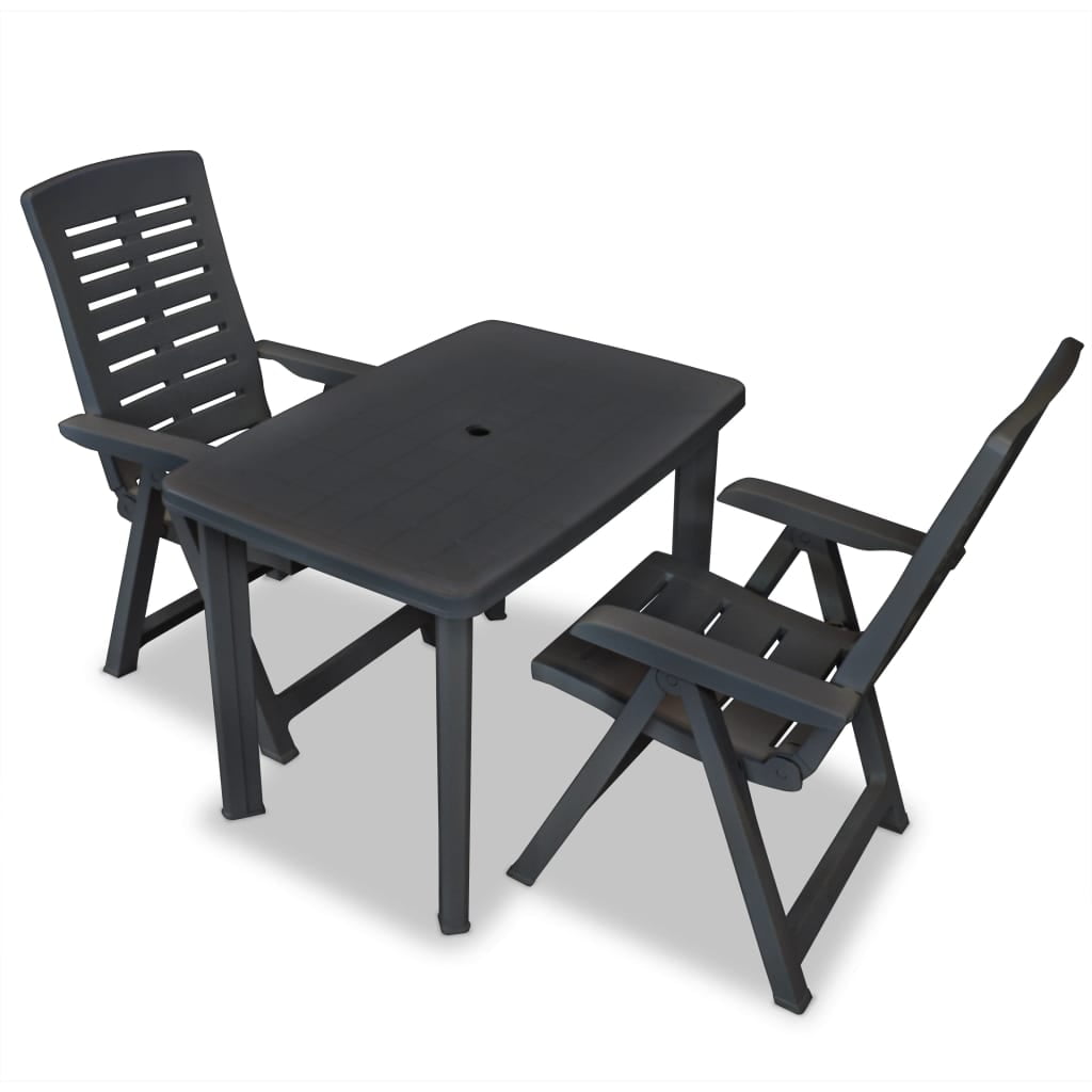 vidaXL Bistro Plastic Outdoor Furniture Set Table and Chairs ...