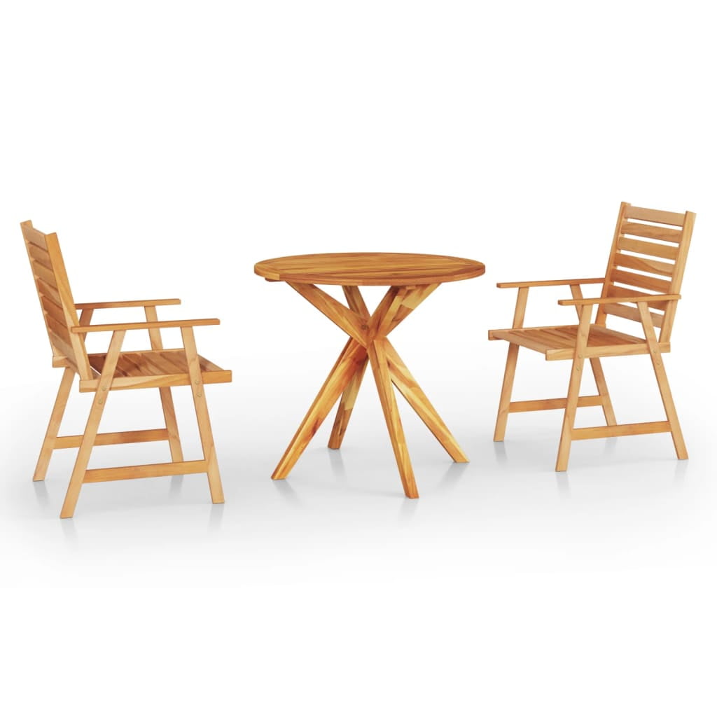 vidaXL Bistro Set Patio Table and Chairs Conversational Set Solid ...