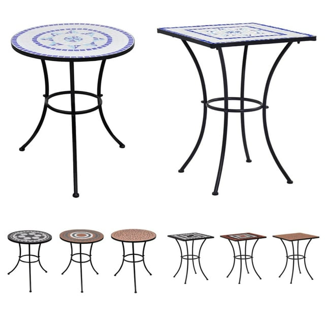 vidaXL Bistro Table Outdoor Side Table Garden Patio Porch Mosaic Table ...