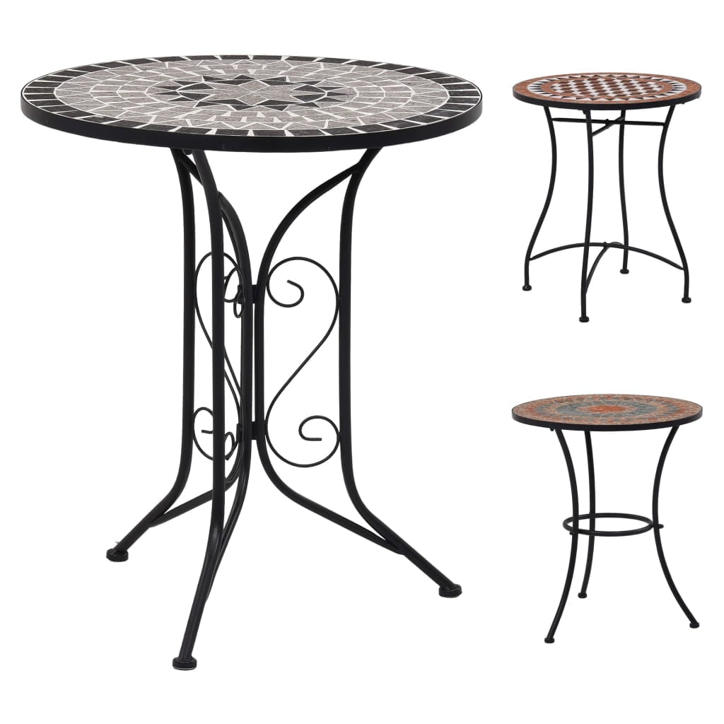 vidaXL Bistro Table Outdoor Side Table Garden Porch Patio Mosaic Table ...