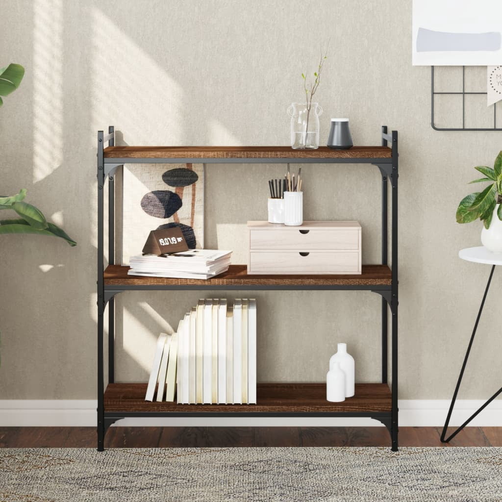 vidaXL Bookcase Storage Bookshelf Display Book Cabinet Black Engineered ...