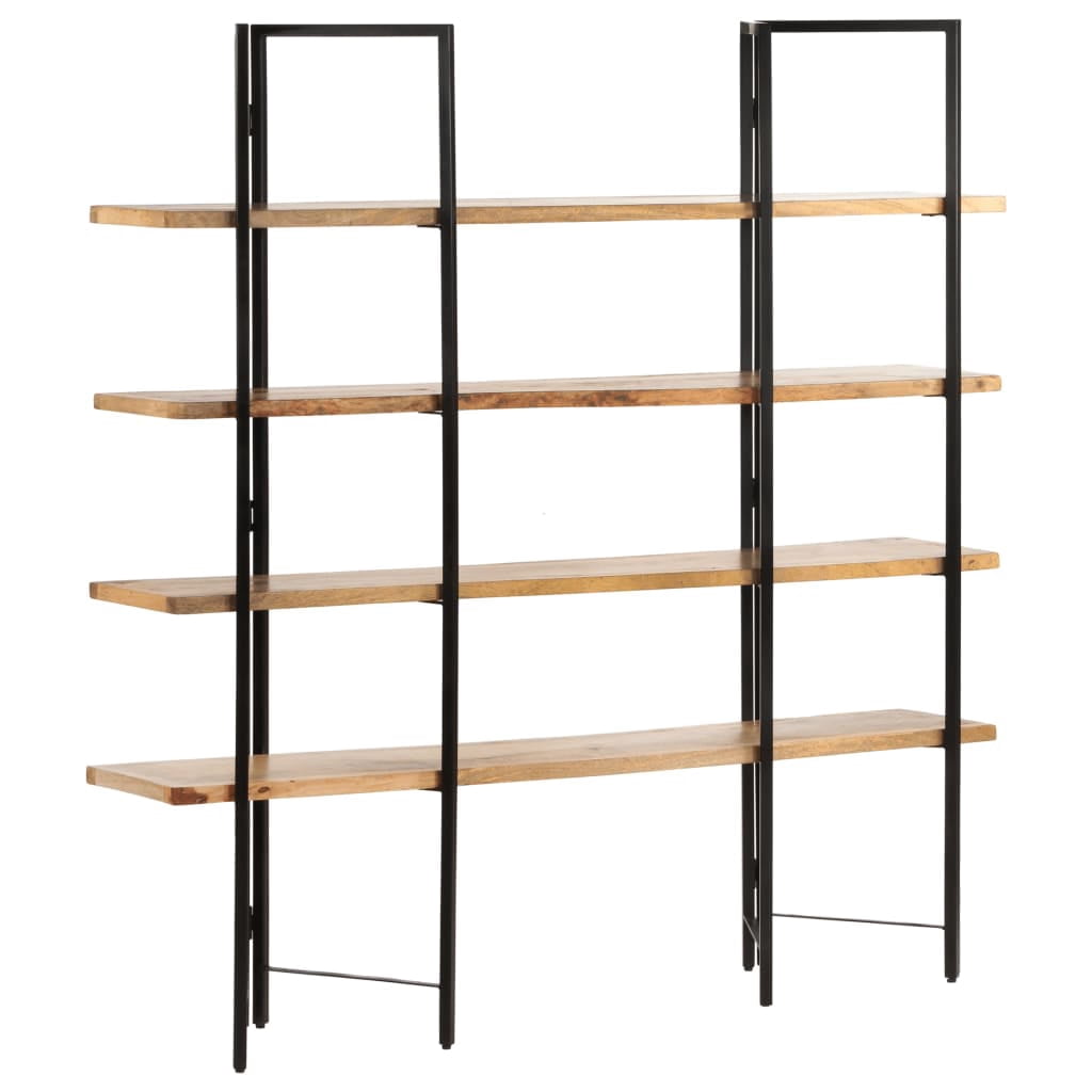 vidaXL Bookshelf 4-Tier Bookcase Book Rack Standing Shelves Solid Wood ...