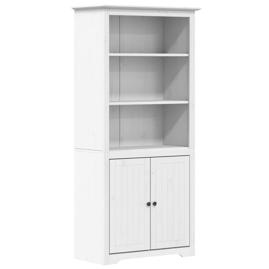 vidaXL Bookshelf Storage File Cabinet Shelf with Doors BODO Solid Wood ...