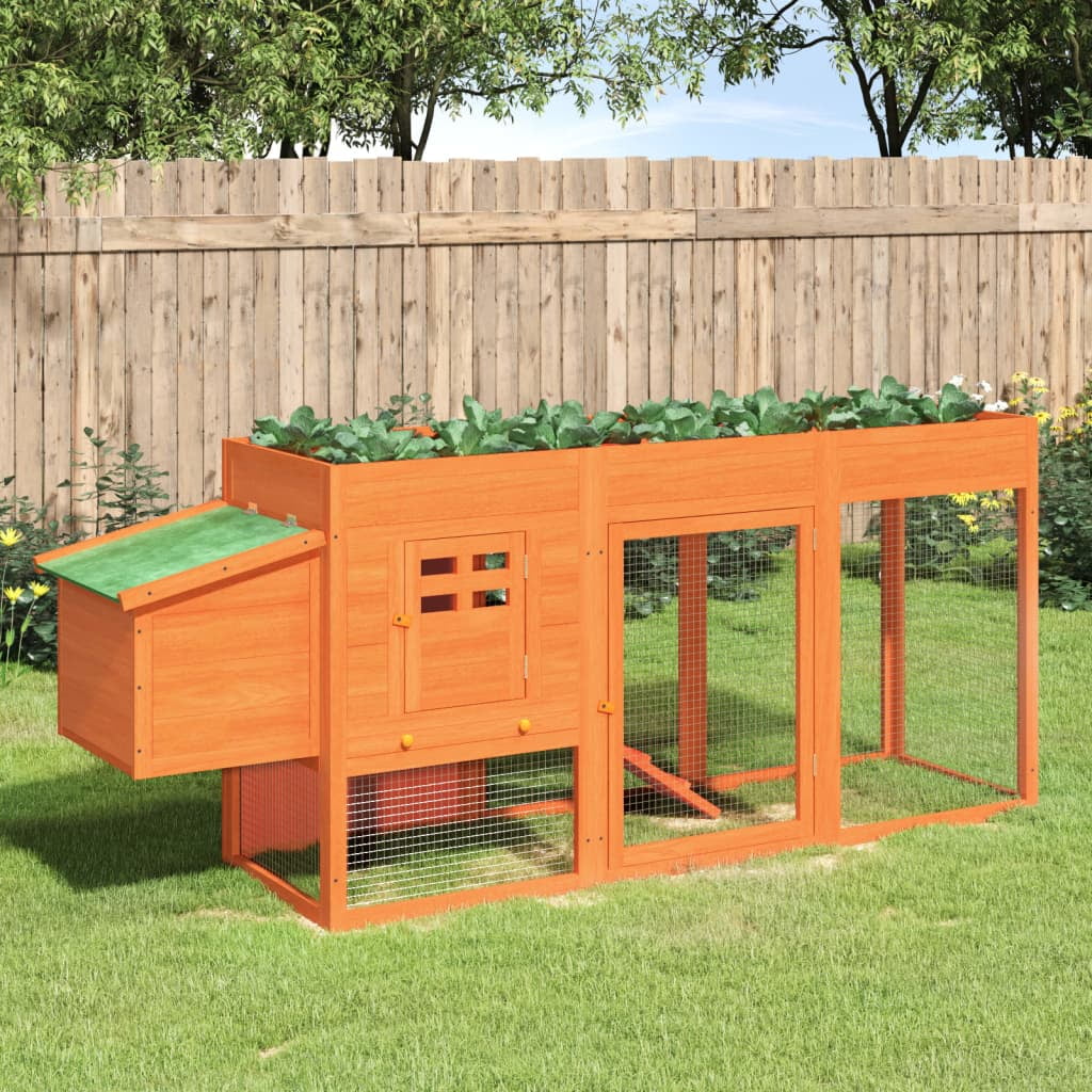 vidaXL Chicken Coop Brown 80.3"x19.7"x33.1" Solid Wood Pine - Walmart.com