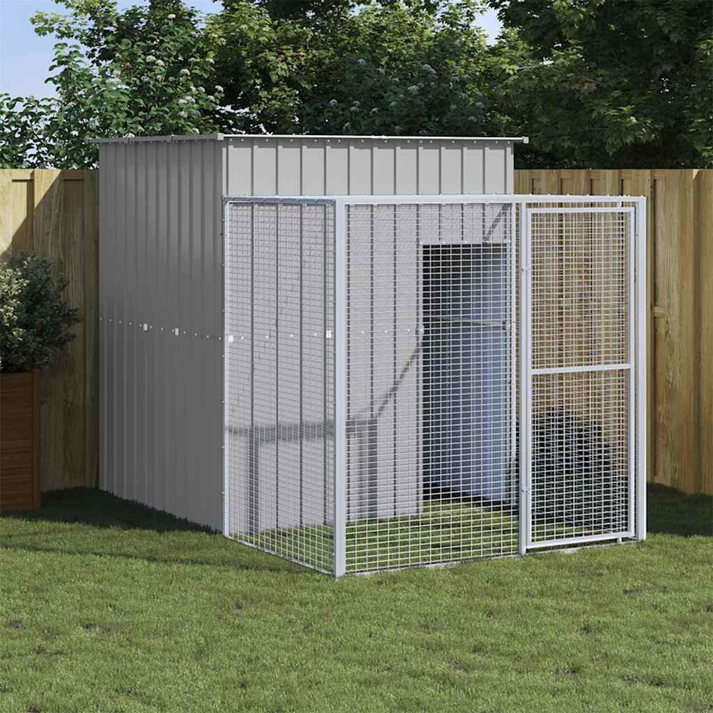 vidaXL Chicken Coop Metal Chicken Cage Animal House with Run Galvanized ...