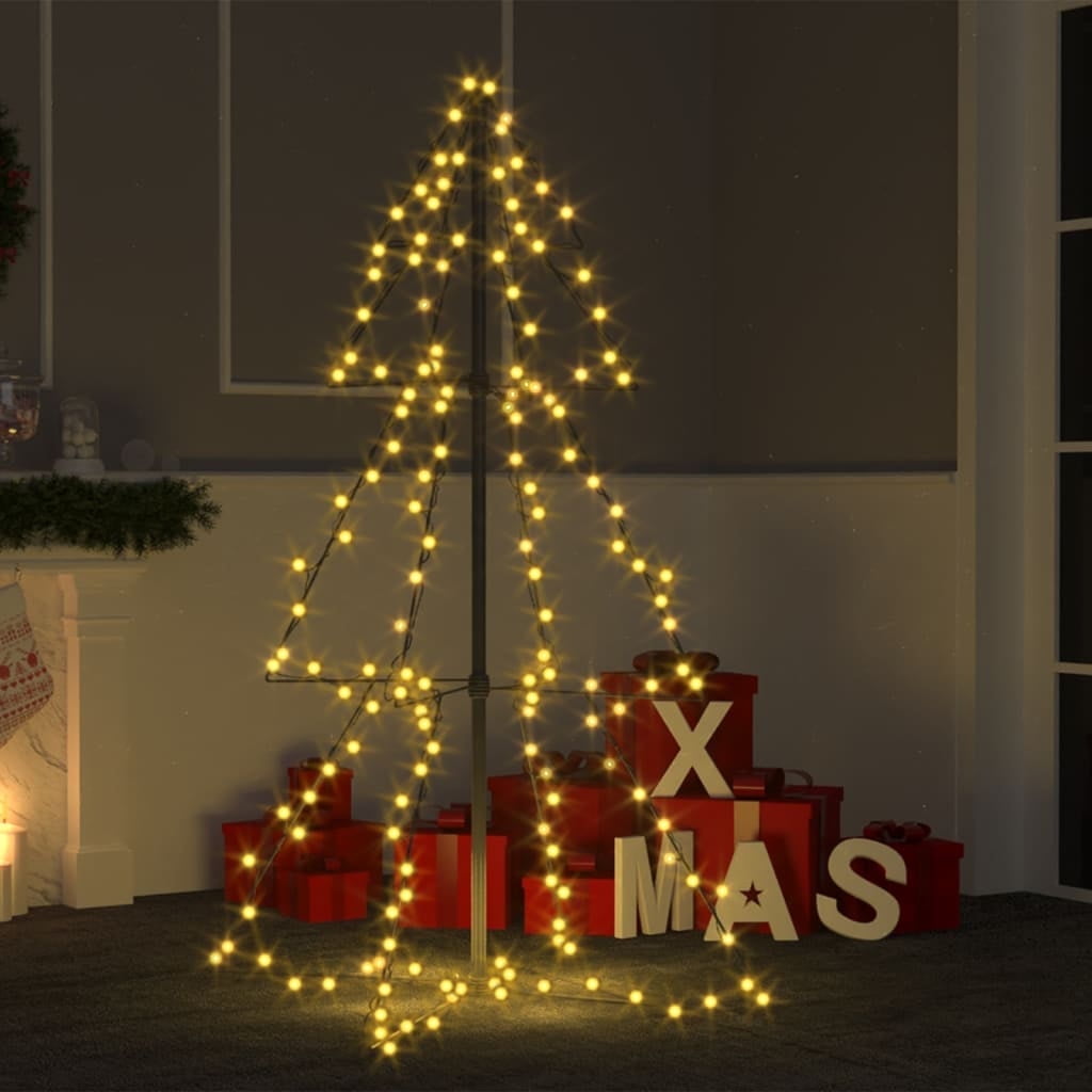 vidaXL Christmas Cone Tree Artificial Xmas Tree with LEDs Christmas ...