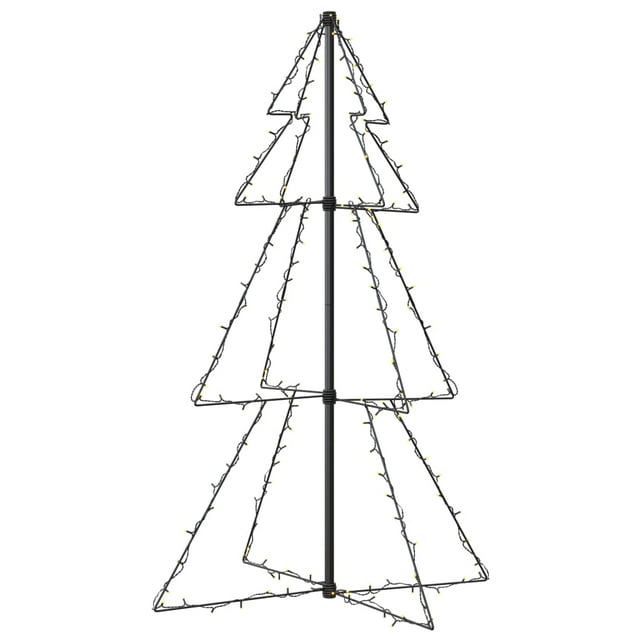 vidaXL Christmas Cone Tree Artificial Xmas Tree with LEDs Christmas ...