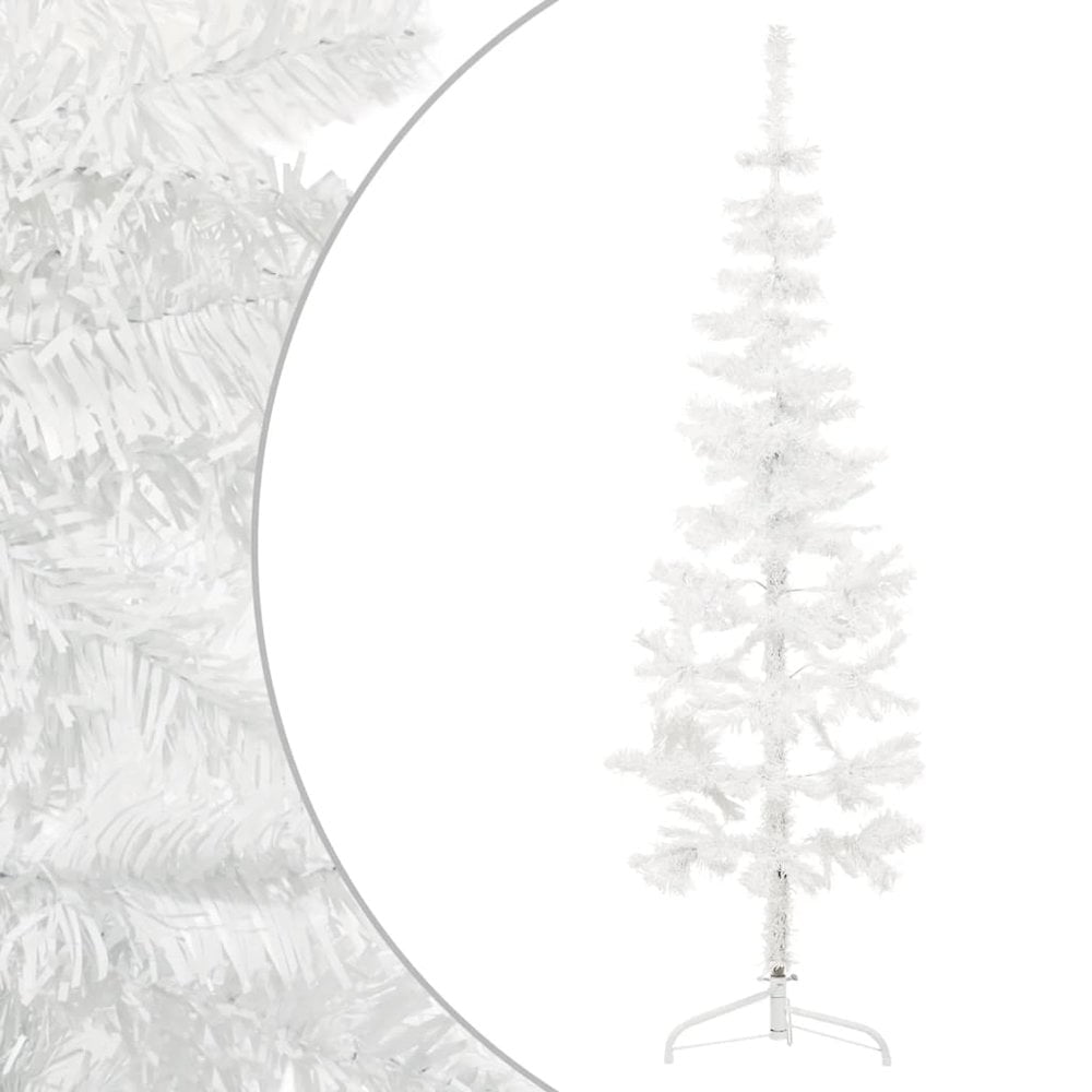 vidaXL 4ft Tall Narrow Slim Artificial Half Christmas Tree with Stand ...