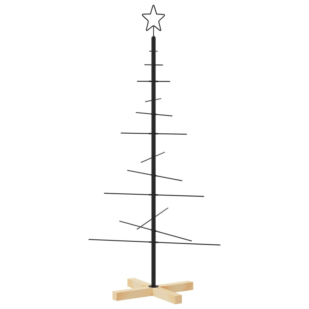 vidaXL Christmas Tree Metal Ornament Tree Decoration with Wooden Base ...