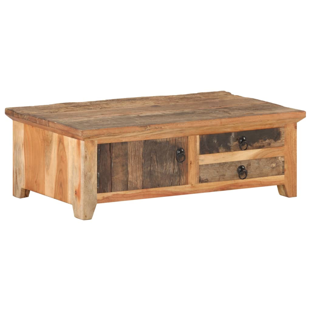 vidaXL Coffee Table 35.4"x19.7"x12.2" Solid Reclaimed Wood - Walmart.com