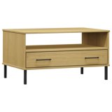 vidaXL Coffee Table Accent Side Sofa End Table with Metal Legs Solid ...