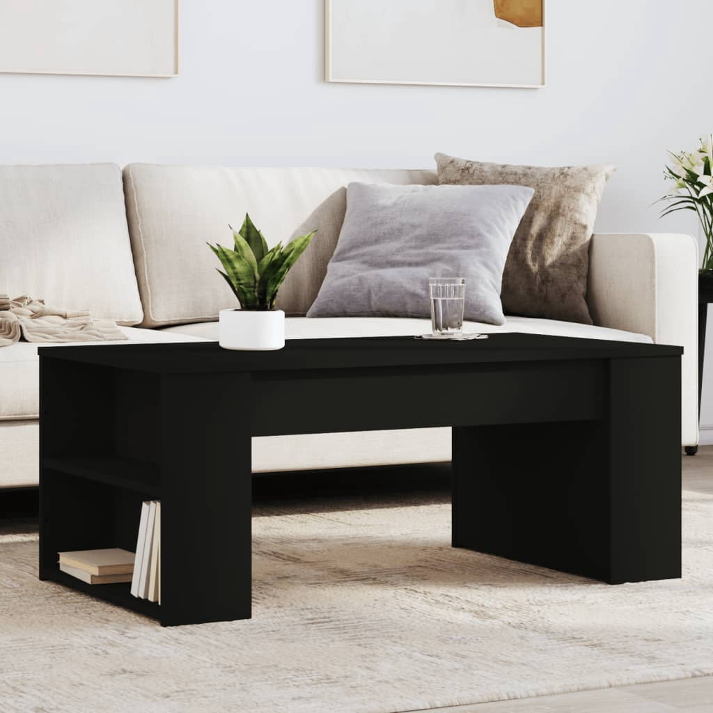 vidaXL Coffee Table Black 40.2"x21.7"x16.5" Engineered Wood - Walmart.com