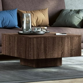 vidaXL Smoked Oak Engineered Wood Coffee Table with LED Lights ...