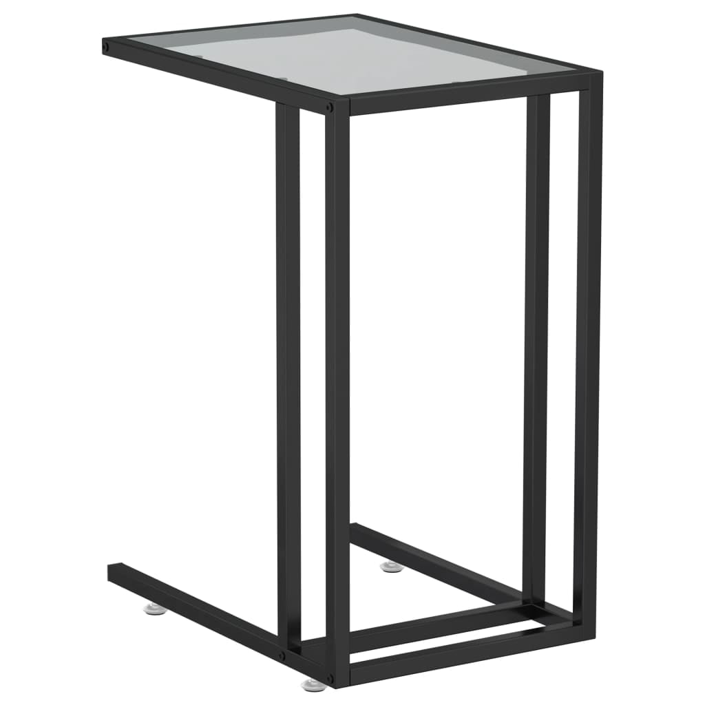 vidaXL Computer Side Table Accent C Shaped End Table Marble Tempered ...