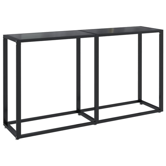 vidaXL Console Table Accent Side Table with Steel Frame Black Tempered ...