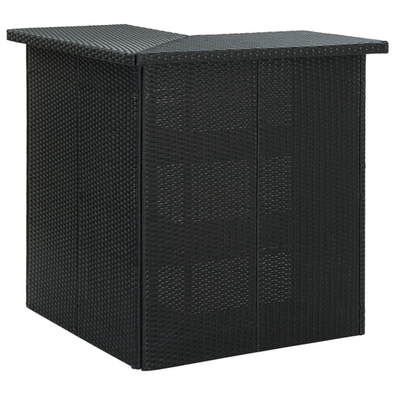 vidaXL Outdoor Patio Corner Bar Table, Poly Rattan, Multi Colors ...