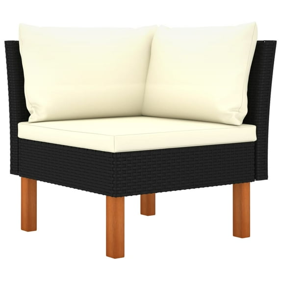 vidaXL Corner Sofa Poly Rattan and Solid Eucalyptus Wood - Walmart.com