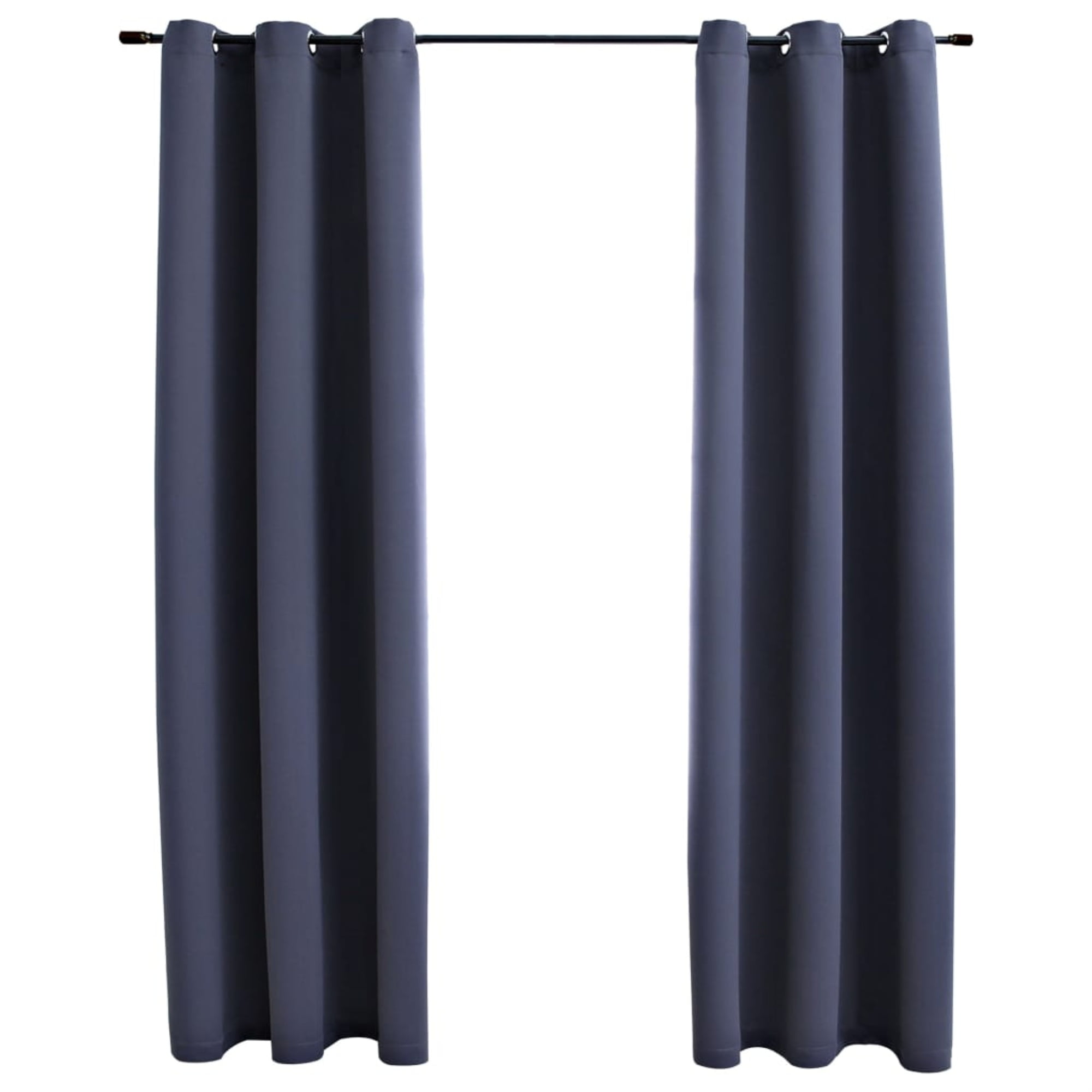 vidaXL Curtains 2 Pcs Roller Blackout Curtains Window Blinds with Rings ...