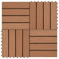 vidaXL Decking Tile Interlocking Flooring Tile 11 pcs Deep Embossed WPC ...