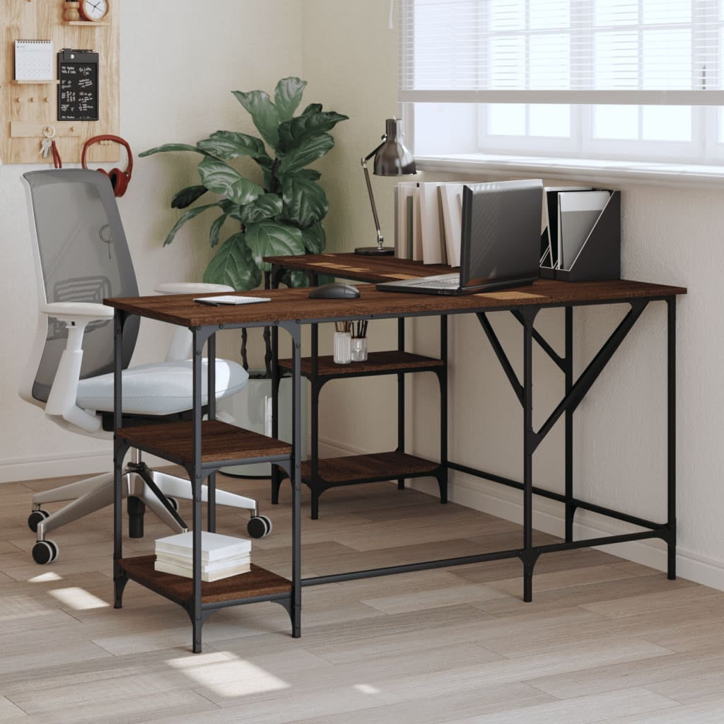 vidaXL Desk Black 54.7"x54.7"x29.5" Engineered Wood - Walmart.com