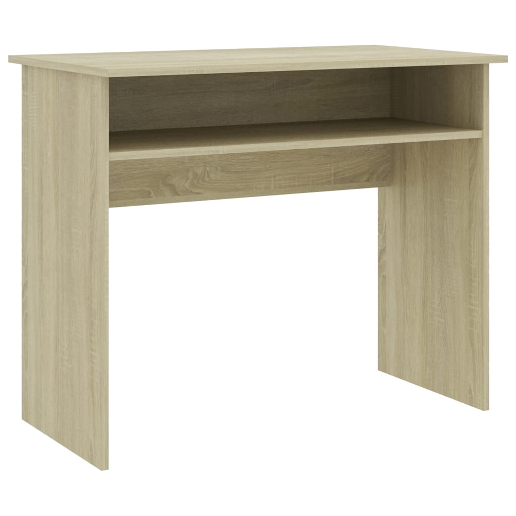 vidaXL Desk Computer Desk Standing Office Desk with Shelf Engineered ...