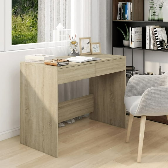vidaXL Desk with Drawers Computer Desk Home Office Study Table ...