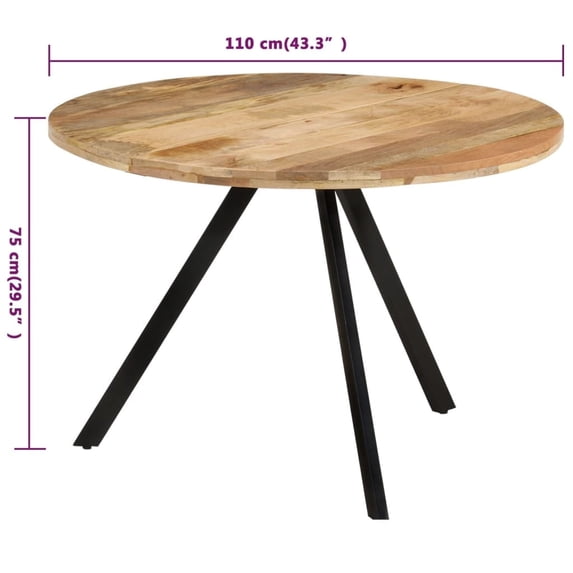 vidaXL Dining Table 43.3"x29.5" Solid Wood Mango - Walmart.com
