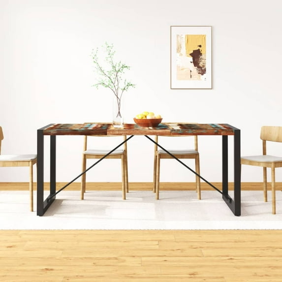 vidaXL Dining Table Kitchen Table Dining Room Table Solid Rough Mango ...