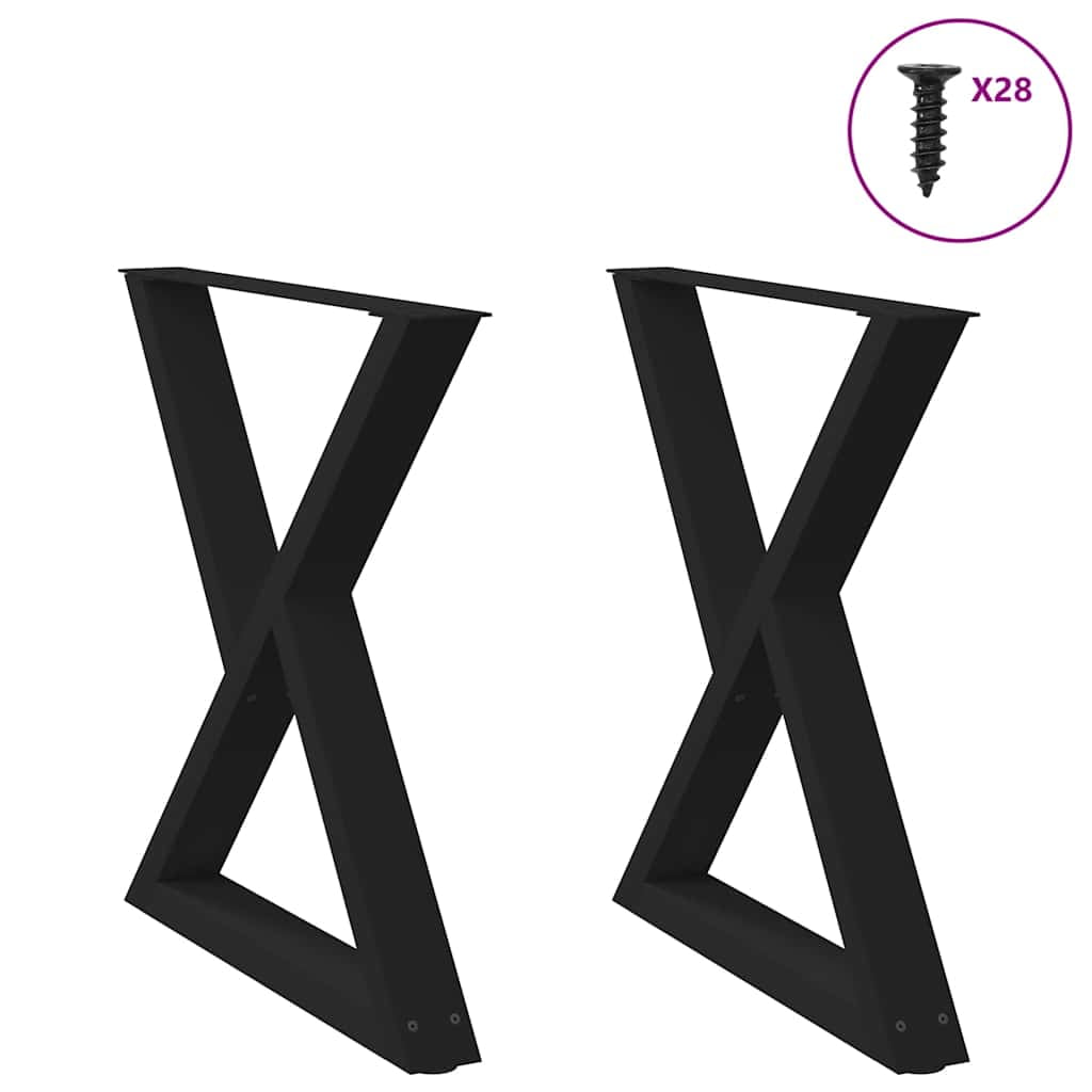 vidaXL Dining Table Leg Black Powder-coated steel 27.6 in Levelers ...