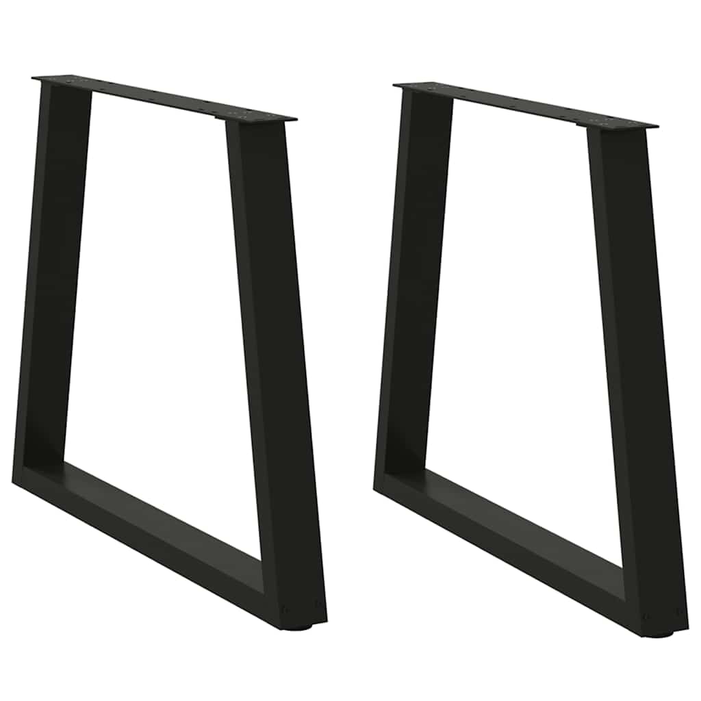 vidaXL Dining Table Leg Set of 2 Black Powder-coated steel Standard ...