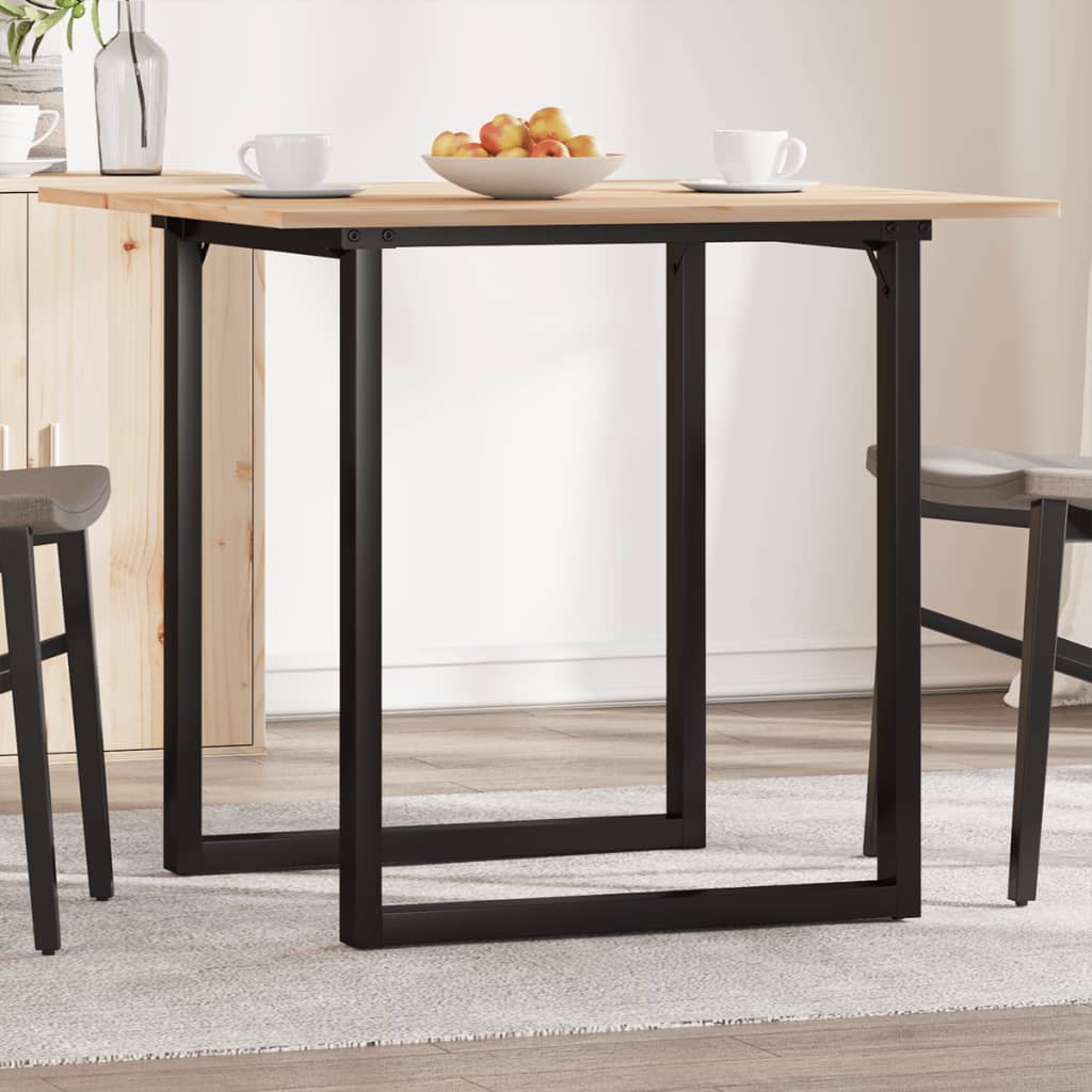 vidaXL Dining Table O-Frame 31.5"x31.5"x29.5" Solid Wood Pine and Steel ...