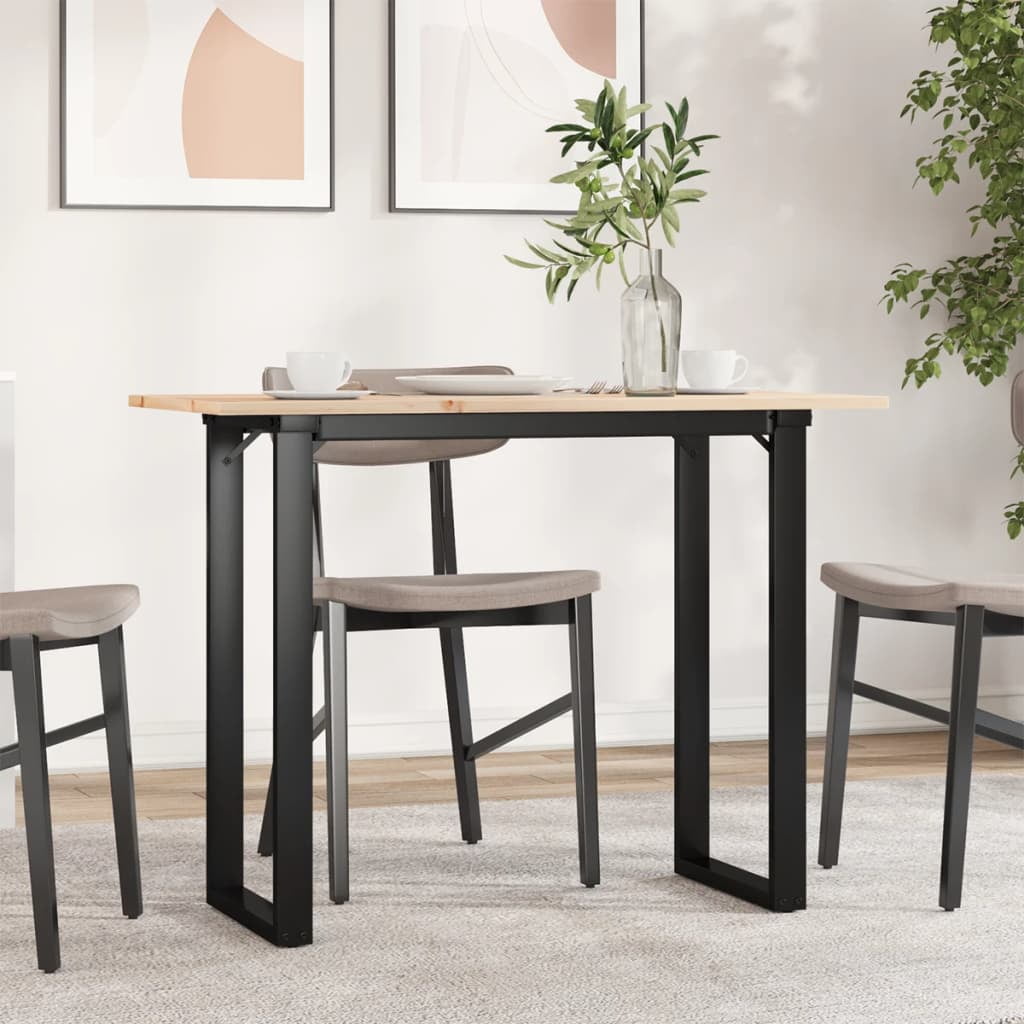 vidaXL Dining Table O-Frame 39.4"x19.7"x29.5" Solid Wood Pine and Steel ...