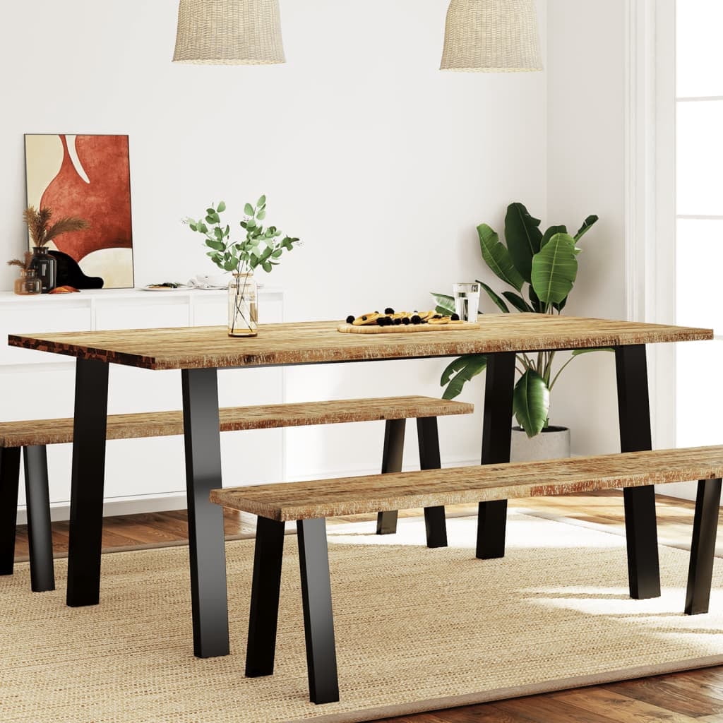 vidaXL Dining Table Rectangle Dining Table with Wood Legs Solid Wood ...
